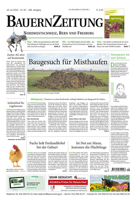 BauernZeitung Nordwestschweiz 35% Rabatt auf Mini- und Geschenkabo Presseshop.ch